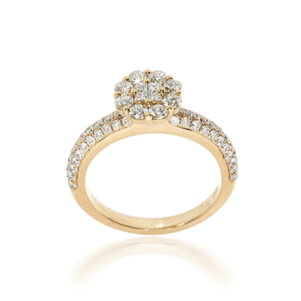 Diamond Rings: Diamond open cluster setting ring | Mamiya Diamonds